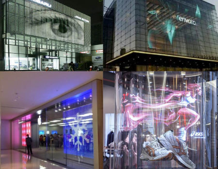 China High Brightness P100 Full Color RGB Outdoor LED Mesh Screen on ...