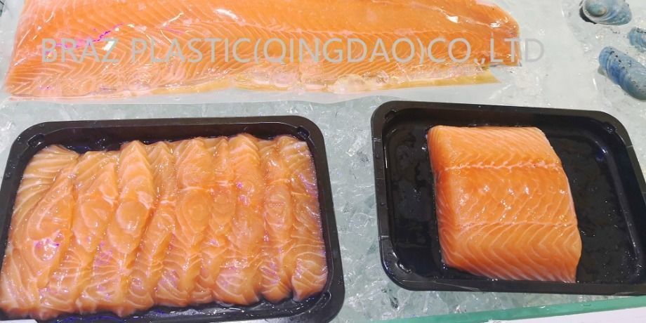 Disposable Seafood Steak Salmon Vacuum Skin Packaging Trays, Food Grade ...