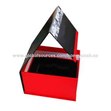 China Logo print cardboard box with magnetic lid, magnetic flip top box ...