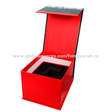 China Logo print cardboard box with magnetic lid, magnetic flip top box ...