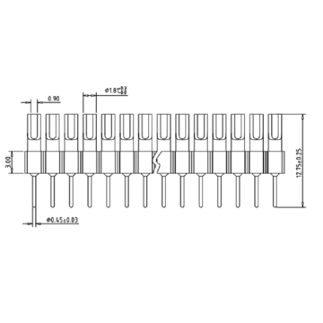 China 2.54pitch H3.0 Single Row SIP Adapters DIP Pin length 12.75mm pin ...