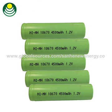 China Factory price 18670 1.2v 4500mAh NiMH rechargeable battery for ...