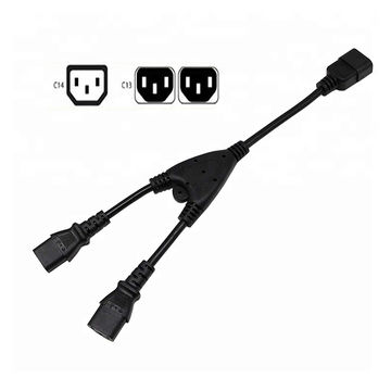 China C14 to Dual C13 Short Power Y Type Splitter Adapter Cable Cord on ...