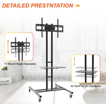 China With two tubes led TV trolley on Global Sources,Adjust Mobile TV ...