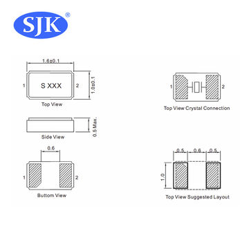 China SJK SMD Tuning Fork Crystal with 1610 32.768KHz 12.5pF 20ppm Watch Crystal Resonator on ...