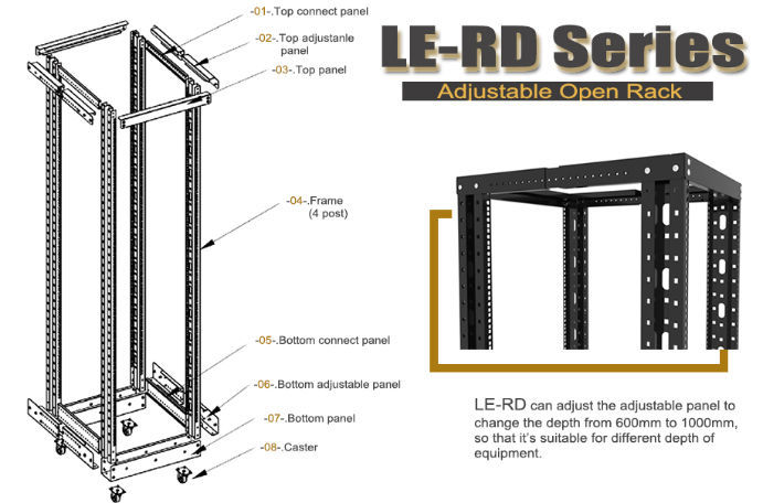 China LE RD 19 Inches Floor Standing 42U Open Rack 48U on Global ...