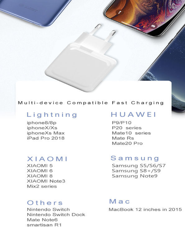China PD protocol of 18W fast charging charger for iPhone x Android ...