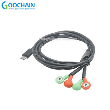 China USB AM To 2.5MM ECG Snap, USB 4 Ways Y Splitter Medical Cable on ...