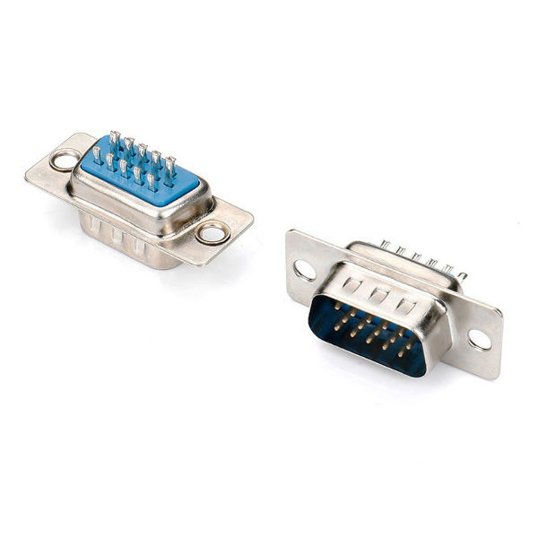 D-sub HDB 15P Male Connector VGA 15Pin Solder Type For cable ass'y, d-sub 15pin connector DB 15P ...