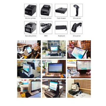 China Supermarket cashier pos cash register touch screen desktop pc ...