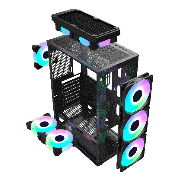 China Computer Case Gaming MID Tower Rainbow Desktop PC PC CASE With ...