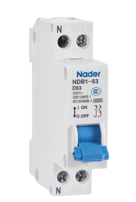 1PN MCB Miniature Circuit Breaker for Low Voltage with CE, TUV & UL Certified NDB1-63 D63 ...