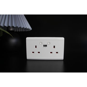 China Electrical UK wall socket 2 pin brush surface 100-240V 13A works ...