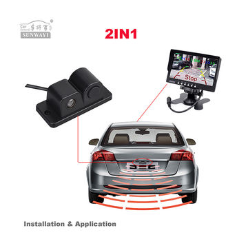 China 120 Degree Car Backup Rear View Camera with Parking Sensor 2-in-1 ...