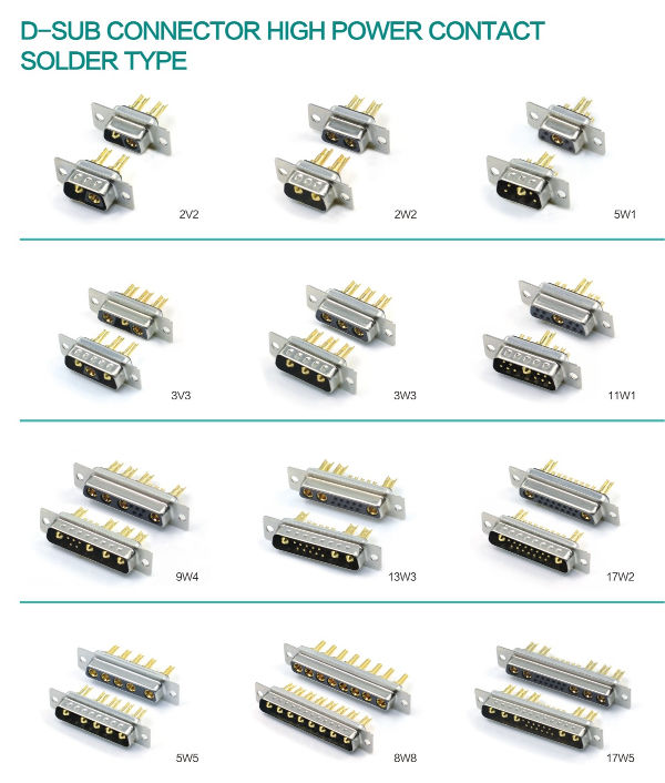 D-SUB 5W5 Male/female connector cup pin type straight gold pin high ...