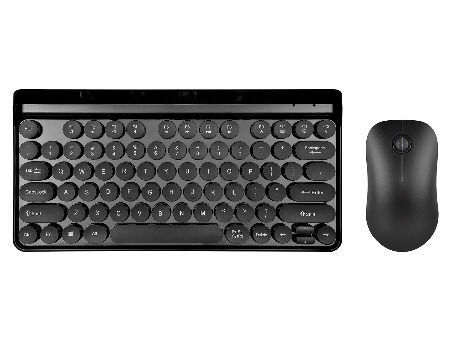 China Retro 2.4G Wireless Keyboard Set with Round Keycaps, 77 keys ...