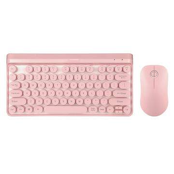 China Retro 2.4G Wireless Keyboard Set with Round Keycaps, 77 keys ...