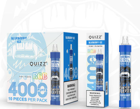 Quizz QD30 Plus 4000 Puffs RGB Flash Mesh Coil Disposable Vape ...