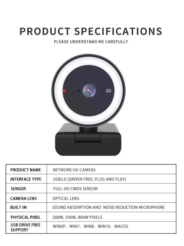 China Full HDPC Laptop Desktop Computer LED webcam camera 8mp USB ...