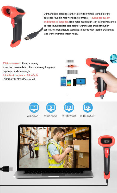 China CCD Barcode Scanner Hand-held Scanner Portable Barcode Scanner 1d ...