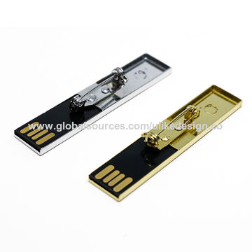 China Brooch Metal Portable USB Flash Drive Pin Buckle Mirror Pen Drive ...