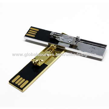 China Brooch Metal Portable USB Flash Drive Pin Buckle Mirror Pen Drive ...