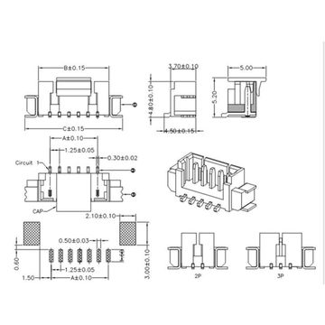 China Factory customized 1.25mm 1.27mm pitch Vertical patch socket ...