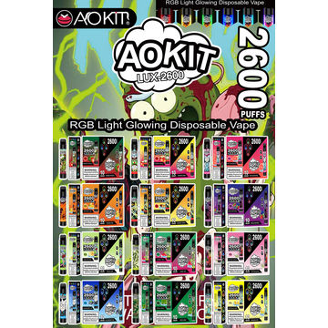 China Popular AOKIT disposable vape lux 2600 puffs with colorful RGB ...