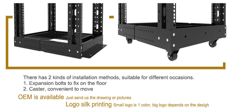 LE 2 Post SPCC Quality Cold Rolled Steel 19 Inch Network Open Rack ...