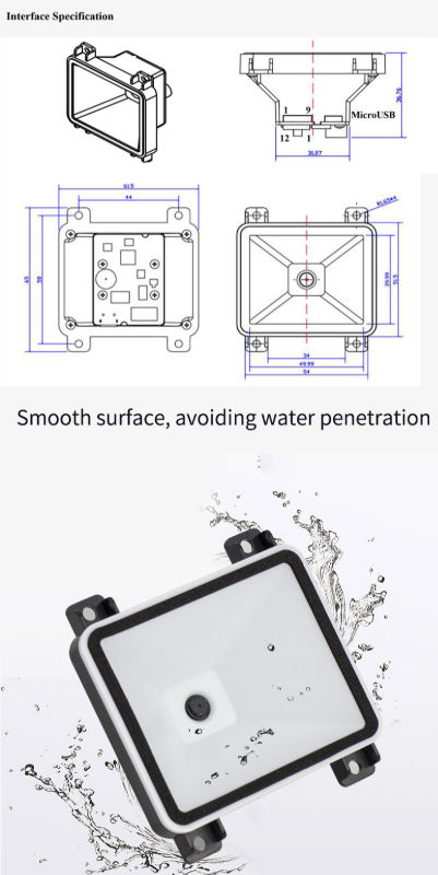 China USB Fixed Mount Barcode Scanner 1D/QR Payment For Scanner Engine ...