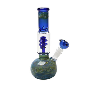 China Glass bong hand blown bongs Blue glass water pipe 5mm thick on ...