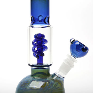 China Glass bong hand blown bongs Blue glass water pipe 5mm thick on ...