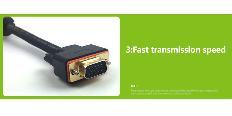 High quality Double Color VGA3+4/3+5/3+6/3+9 15Pin Male to Male HDD ...