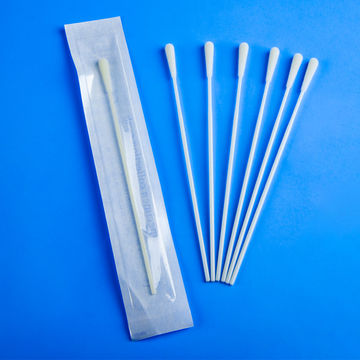 China Sterile Pharyngeal Flocked Swab Sample Collection Flexible Handle ...