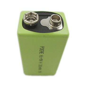 China Customized different capacity H size 9v 300mAh rechargeable nimh ...