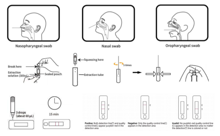China One step antigen Rapid Test Device Swab Test kit on Global ...