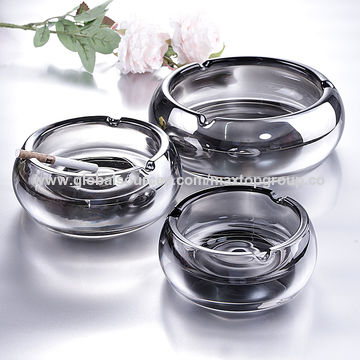 China Portable Custom Small Round Glass Ashtray for Cigarette Smoking ...