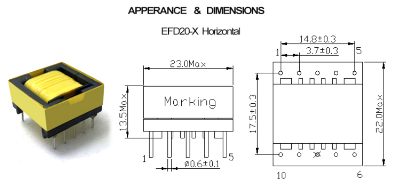 EFD 20 high frequency transformer vertical or horizontal, EFD20 EFD transformer - Buy China ...