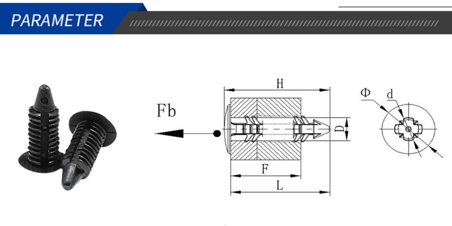 China Automotive fasten plastic parts rivet Nylon Pine tree clip on ...