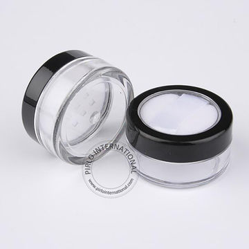 China 5g Clear plastic loose powder jar sifter powder foundation jar ...