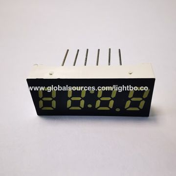 China Ultra white small size 0.25" 4-digit 7-segment LED clock display ...