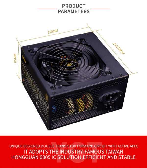 China Desktop PC Power Supply 400W/500W/600W 80 Plus Bronze Active PFC ...
