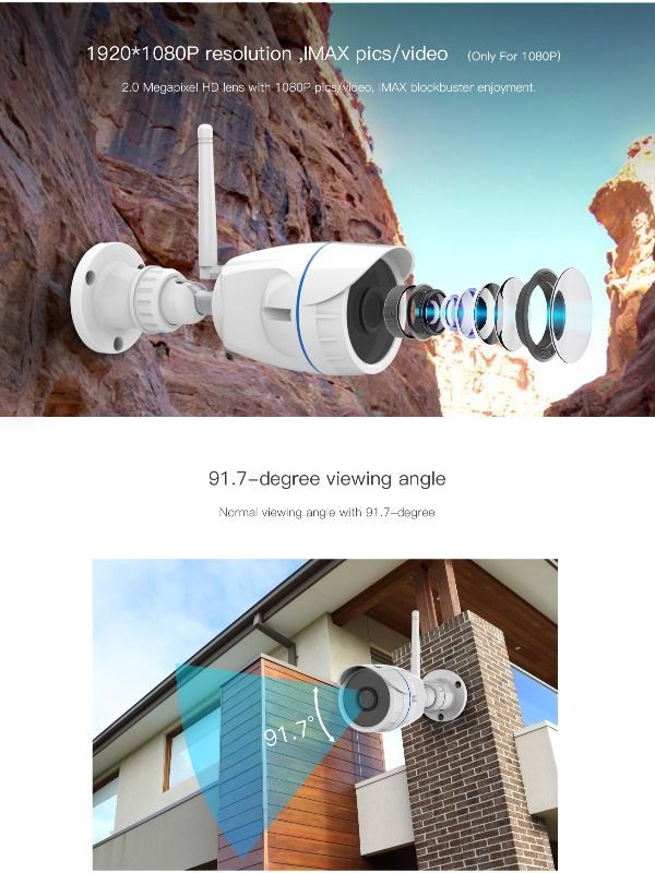 China C17S wireless bullet security system wifi ip cmos camera IR night ...