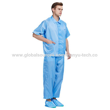 China China Breathable Short Sleeve ESD Antistatic Coat For ...