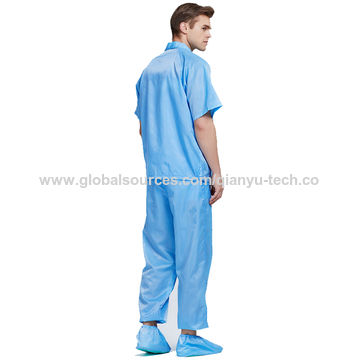 China China Breathable Short Sleeve ESD Antistatic Coat For ...