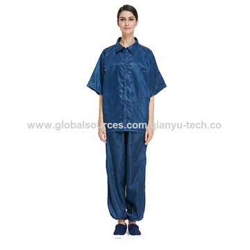 China China Breathable Short Sleeve ESD Antistatic Coat For ...