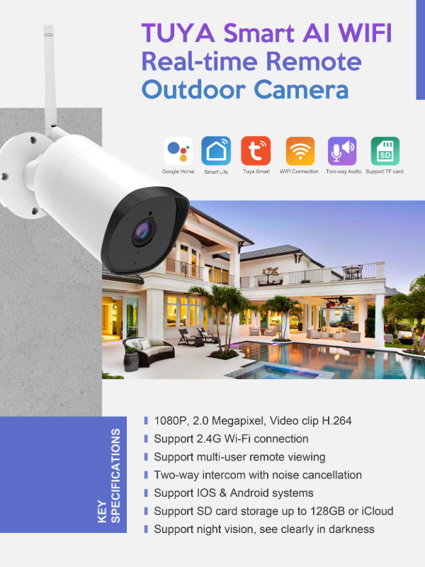 China TUYA WIFI CAMERA smart home camera AI motion detection network ...
