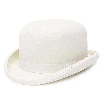 China 100% Wool Felt White Bowler Hat For Men Satin Lined Fashion Party ...