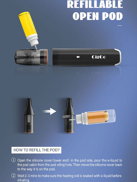 Rechargeable Battery 750mAh with 2.5ml Removeable Pod Open Pod System ...