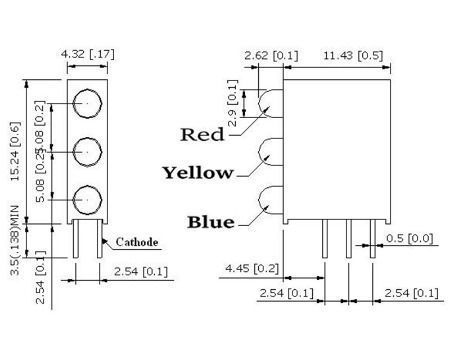 China 3mm through-hole LED indicators 3 RGB LED Circuit Board Indicator ...